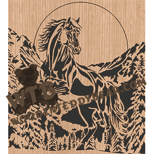 Horse Landscape - Advanced | Fretwork Scroll Saw Pattern | Wooden Teddy ...