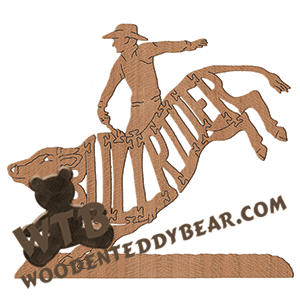 Bull Rider Puzzle | Fretwork Scroll Saw Pattern | Wooden Teddy Bear
