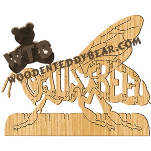 Just Bee U Puzzle | Fretwork Scroll Saw Pattern | Wooden Teddy Bear