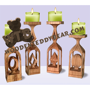 Compound Cut Tea Light Stands #5 | Fretwork Scroll Saw Pattern | Wooden ...