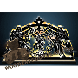 Two Angels Arch | Fretwork Scroll Saw Pattern | Wooden Teddy Bear