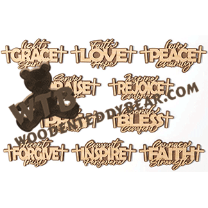 Set of All 10 Inspirational Triad Word Art Patterns | Fretwork Scroll ...