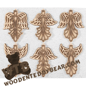 Tapered Filigree Angel Ornaments | Fretwork Scroll Saw Pattern | Wooden ...