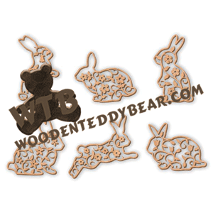 Floral Filigree Bunny Ornaments | Fretwork Scroll Saw Pattern | Wooden ...