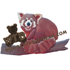 Red Panda Intarsia | Fretwork Scroll Saw Pattern | Wooden Teddy Bear