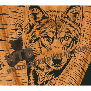 Wolf Behind Tree | Fretwork Scroll Saw Pattern | Wooden Teddy Bear ...