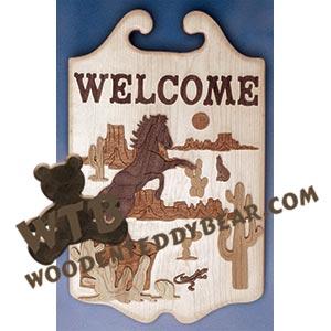 Western Welcome Plaque | Fretwork Scroll Saw Pattern - The Wooden Teddy ...