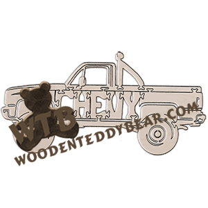 Chevy (4x4 Pickup) | Fretwork Scroll Saw Pattern | Wooden Teddy Bear ...
