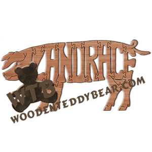 Landrace (Pig) | Fretwork Scroll Saw Pattern | Wooden Teddy Bear