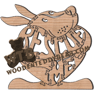 Dogs - Rescue Me (Heart) | Fretwork Scroll Saw Pattern | Wooden Teddy ...