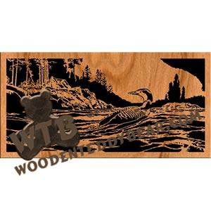 Loon on the Lake fretwork scroll saw pattern The Wooden Teddy Bear