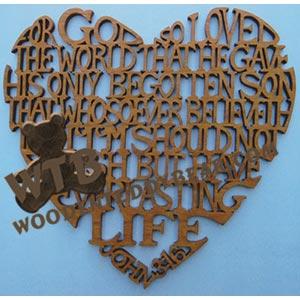 John 3:16 Heart fretwork scroll saw pattern | The Wooden Teddy Bear ...