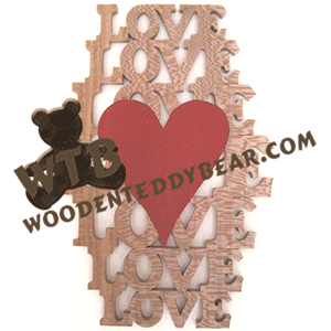 Love with Heart | Fretwork Scroll Saw Pattern | Wooden Teddy Bear - The ...