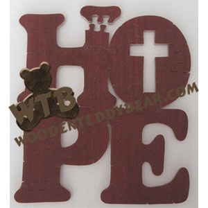 Hope Puzzle | Fretwork Scroll Saw Pattern | Wooden Teddy Bear - The ...
