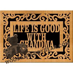Life Good with Grandma fretwork scroll saw pattern | The Wooden Teddy Bear