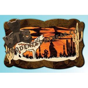 Howling wolves, wolf Layered Scene fretwork scroll saw pattern |The Wooden Teddy Bear - The ...