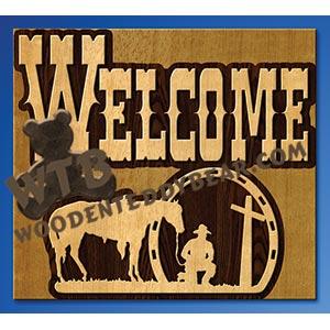 Western Welcome Plaque #1 fretwork scroll saw pattern |The Wooden Teddy ...