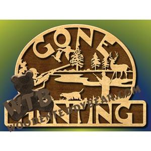 Gone Hunting fretwork scroll saw pattern |The Wooden Teddy Bear