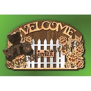 Picket Fence Welcome Plaque fretwork scroll saw pattern |The Wooden ...