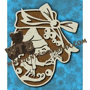 Mitten with Elf fretwork scroll saw pattern |The Wooden Teddy Bear