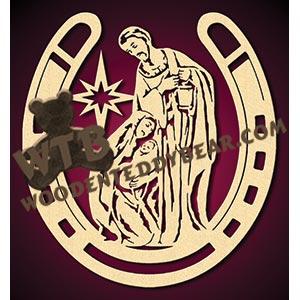 Holy Family Horseshoe fretwork scroll saw pattern |The Wooden Teddy Bear