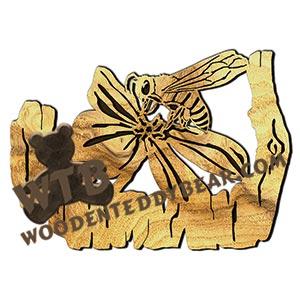 Bee on Flower Rustic Wood Slab fretwork scroll saw pattern |The Wooden ...