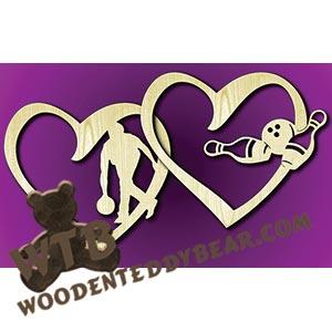 Love Bowling Set | Fretwork Scroll Saw Pattern | Wooden Teddy Bear
