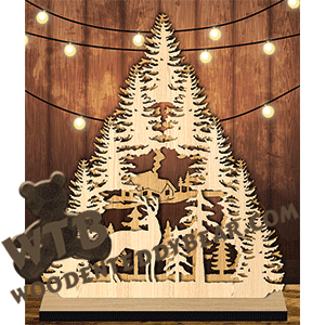 Forest Scene Tree | Fretwork Scroll Saw Pattern | Wooden Teddy Bear ...