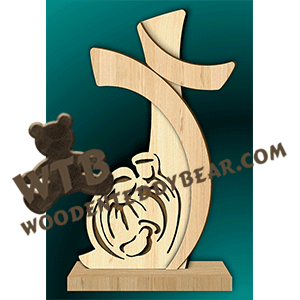 Cross with Holy Family | Fretwork Scroll Saw Pattern | Wooden Teddy ...