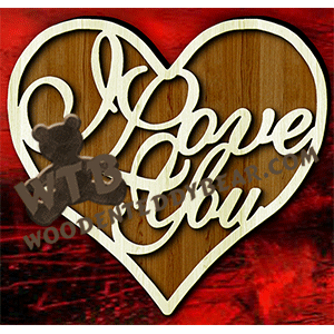 I Love You Heart | Fretwork Scroll Saw Pattern | Wooden Teddy Bear ...