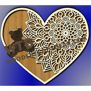 Mandala Heart | Fretwork Scroll Saw Pattern | Wooden Teddy Bear - The ...