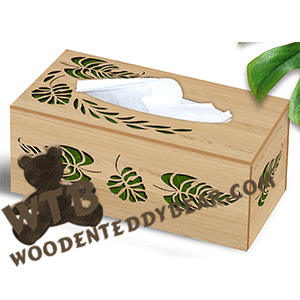 Tropical Leaves Tissue Box | Fretwork Scroll Saw Pattern | Wooden Teddy ...