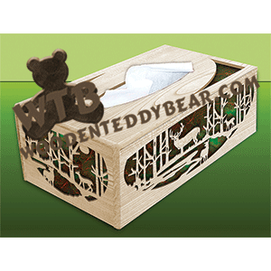 Deer Scene Tissue Box | Fretwork Scroll Saw Pattern | Wooden Teddy Bear ...