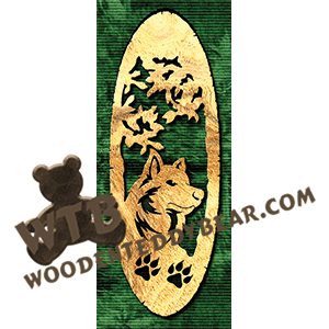 Wolf In Oval Wood Slab | Fretwork Scroll Saw Pattern | Wooden Teddy ...
