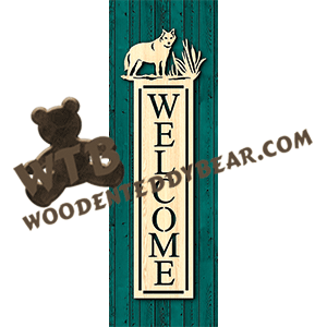 Vertical Welcome Plaque - Wolf | Fretwork Scroll Saw Pattern | Wooden ...