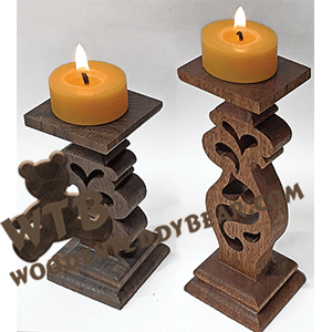 Compound Cut Tea Light Stands | Fretwork Scroll Saw Pattern | Wooden ...