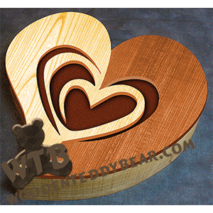 Two-Tone Curved Heart Box | Fretwork Scroll Saw Pattern | Wooden Teddy ...