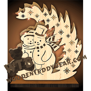 Two-Layered Arched Tree - Snowpeople | Fretwork Scroll Saw Pattern ...