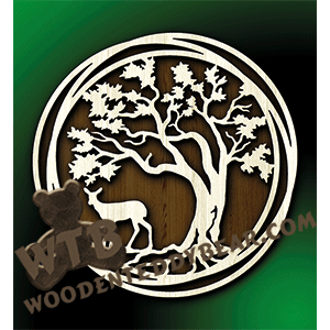 Triple Ring Framed Tree | Fretwork Scroll Saw Pattern | Wooden Teddy ...