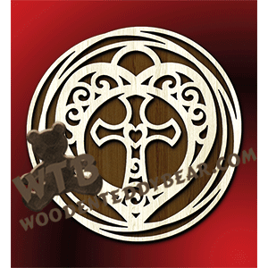 Triple Ring Framed Cross in Heart | Fretwork Scroll Saw Pattern ...