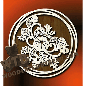 Triple Ring Framed Fall Leaves | Fretwork Scroll Saw Pattern | Wooden ...