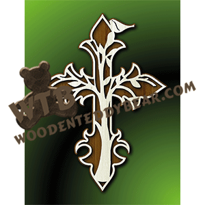 Pointy Cross - Tree and Bird | Fretwork Scroll Saw Pattern | Wooden ...