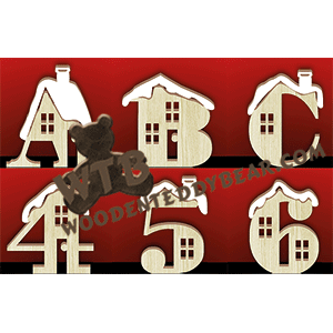 Winter House Letters & Numbers | Fretwork Scroll Saw Pattern | Wooden ...