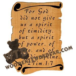Scrolls 2 Timothy 1:7 fretwork scroll saw pattern |The Wooden Teddy Bear