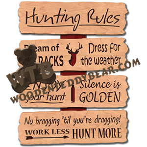 Hunting Rules Sectional Plaque | Fretwork Scroll Saw Pattern | Wooden ...