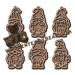 Fretwork Gnomes Ornaments | Fretwork Scroll Saw Pattern | Wooden Teddy ...