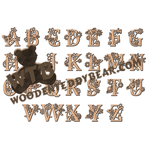 Garden Alphabet Set | Fretwork Scroll Saw Pattern | Wooden Teddy Bear ...