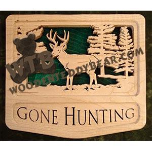 Self Framing Gone Hunting Deer fretwork scroll saw pattern | The Wooden ...