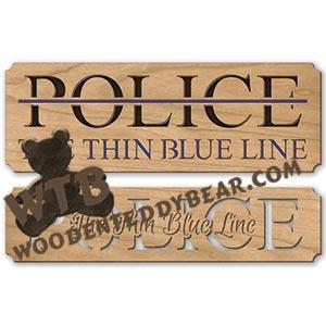 Police Thin Blue Line fretwork scroll saw pattern | The Wooden Teddy Bear