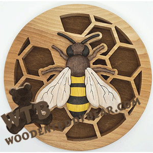 Segmentation Bee on Honeycomb | Fretwork Scroll Saw Pattern | Wooden ...